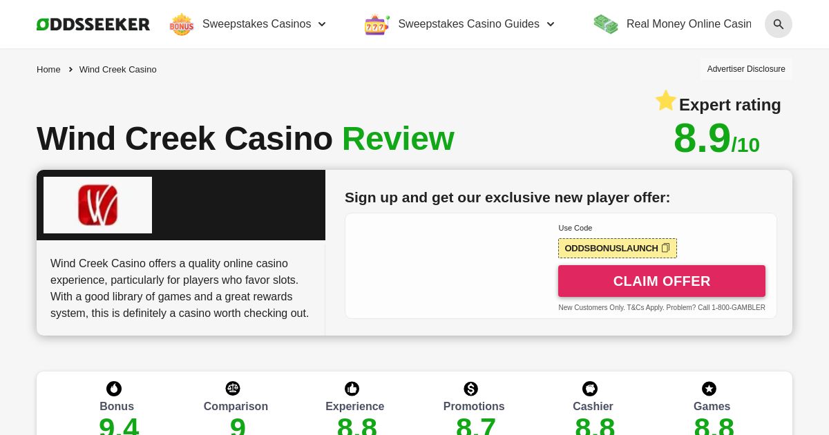 Wind Creek Online Casino Review 2025 - Get $400 Free