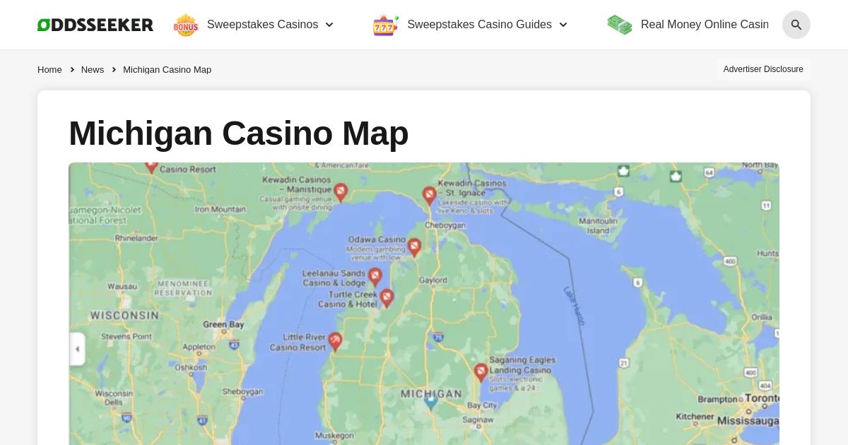 Michigan Casino Map