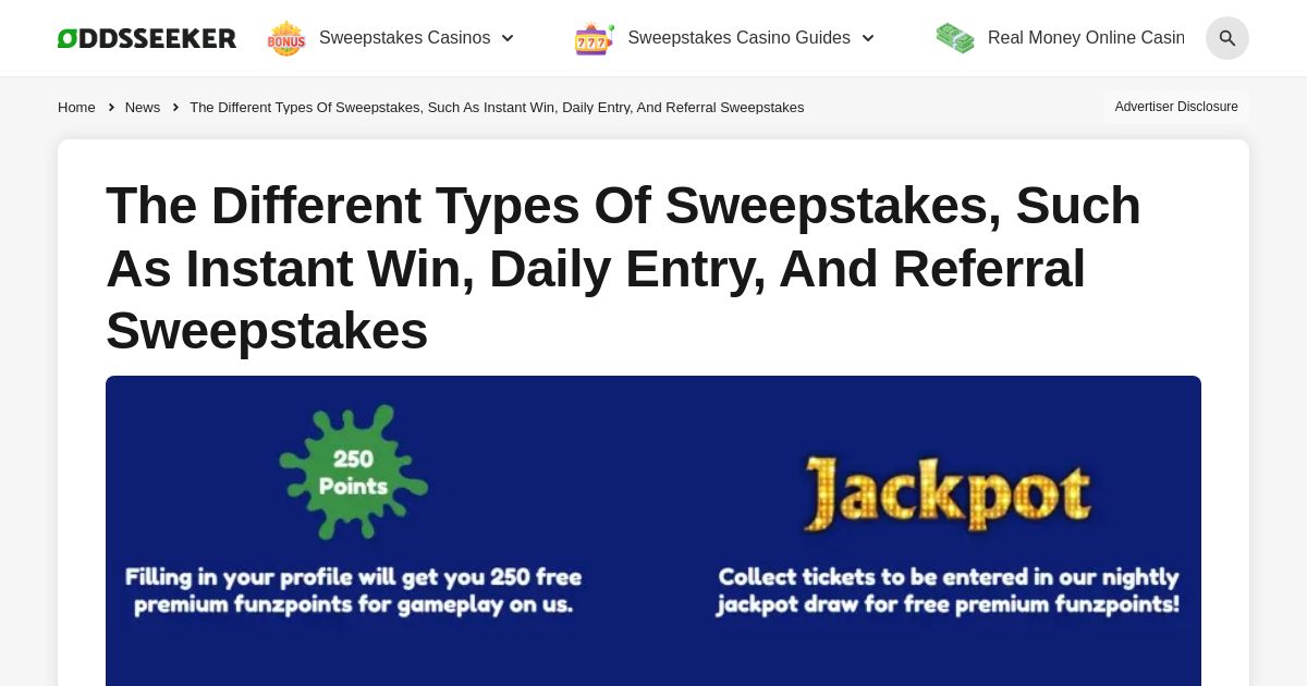 The Different Types Of Sweepstakes - Oddsseeker