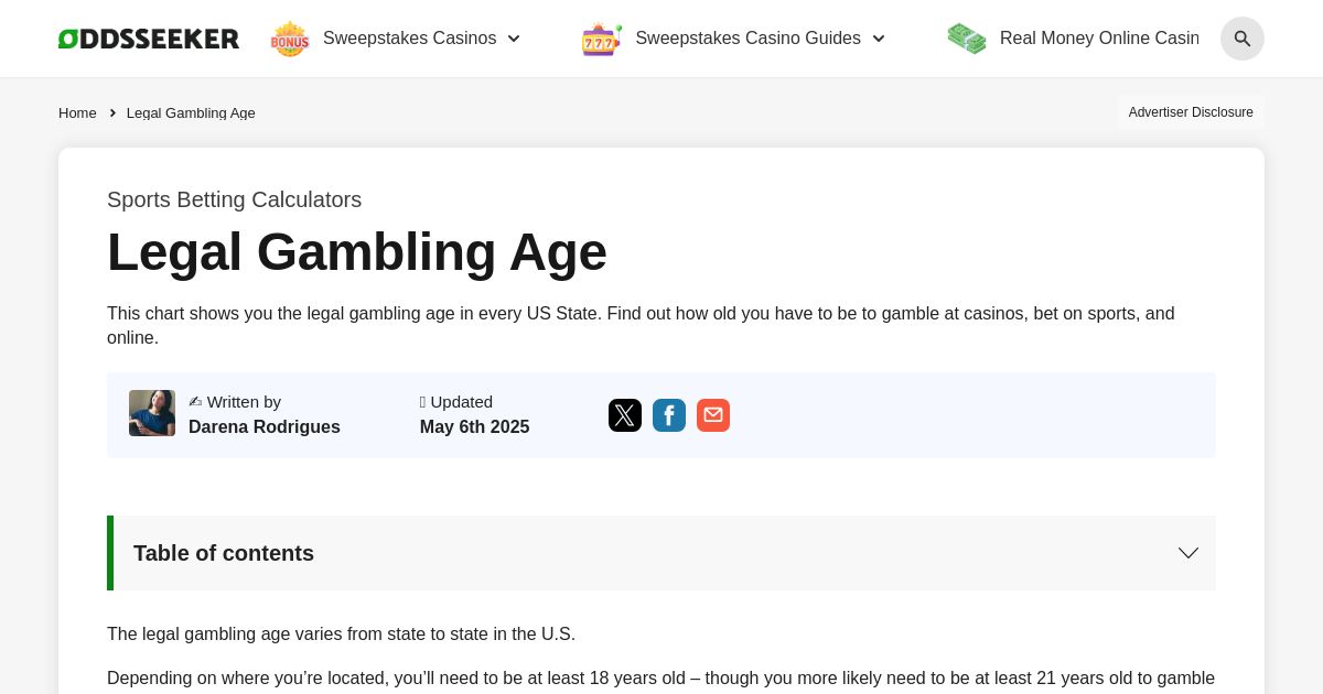 Legal Gambling Age In the United States: A State-By-State Guide