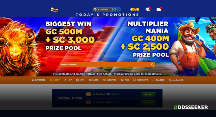 Zula Casino - Get 20 FREE Sweeps Coins